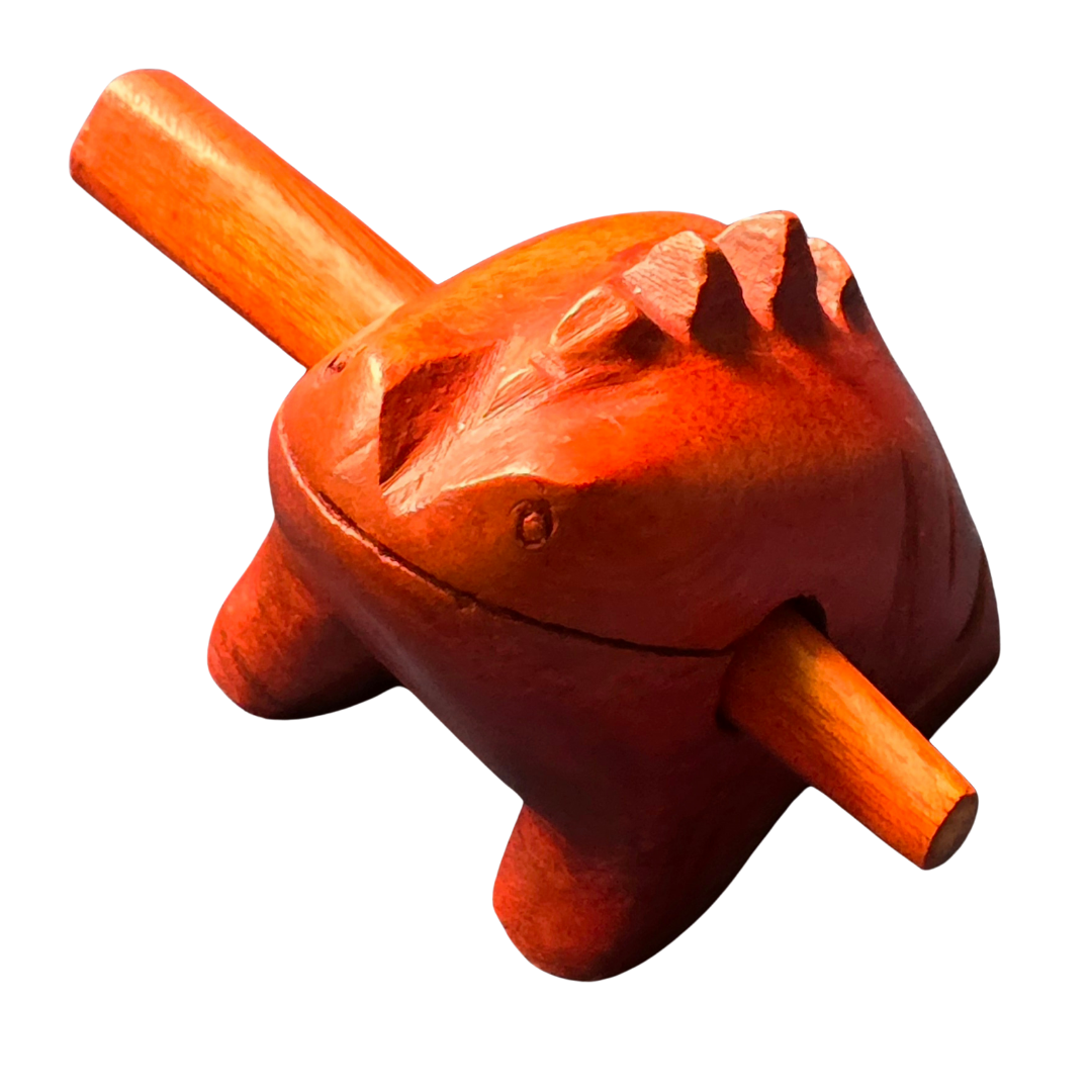 Wooden coqui frog rasp - hand carved in the Peruvian Amazon