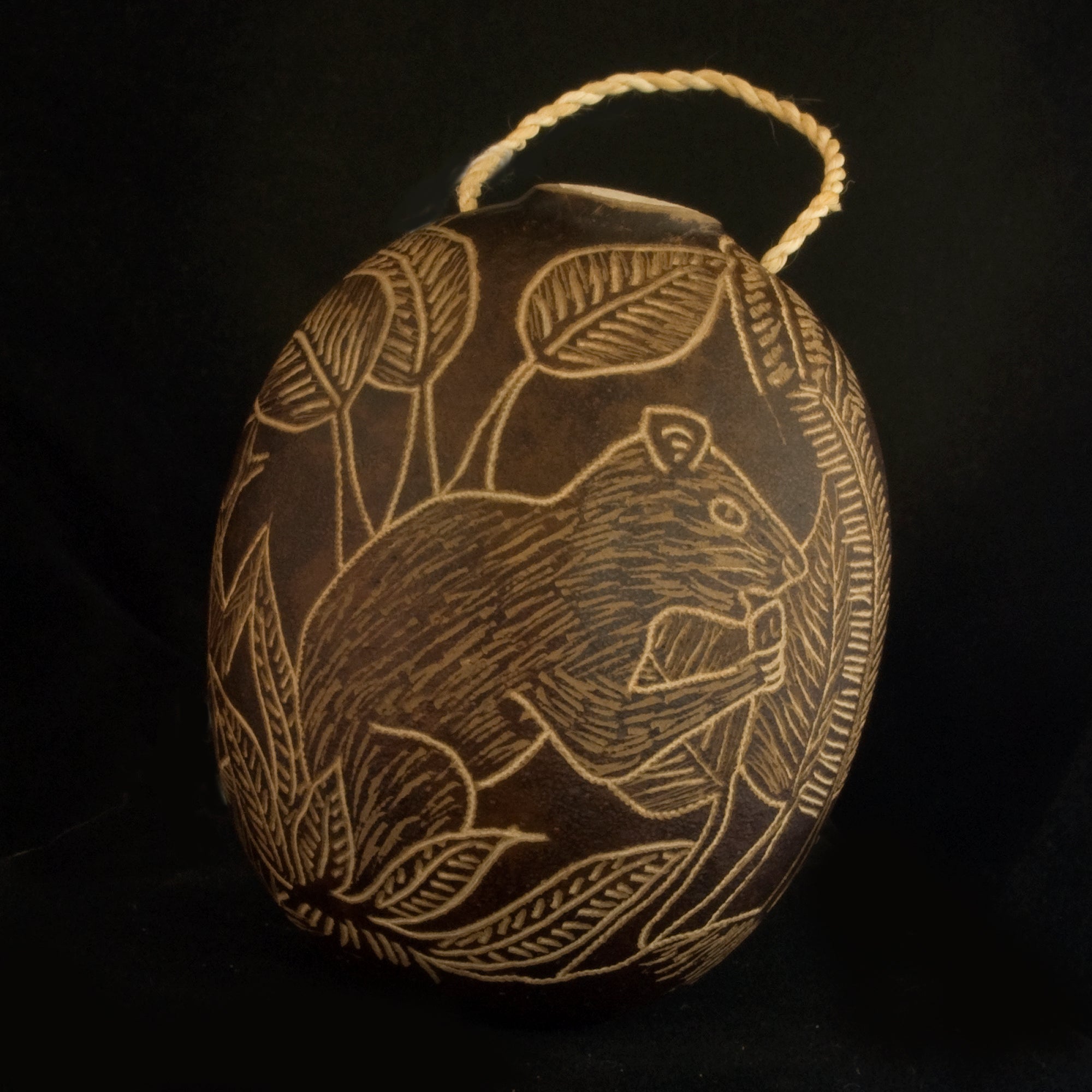 Paca and Agouti Mammal Calabash Christmas tree ornaments and hand ...